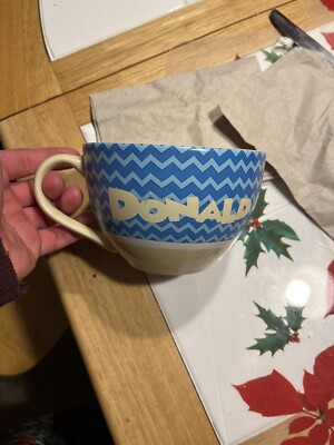 Disney Store DONALD DUCK Large Coffee Mug Cup Donalds Signature | eBay