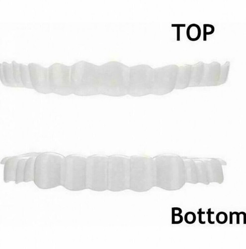 Snap On Upper＆Bottom Set False Teeth Dental Veneers Denture Tooth Cover ...
