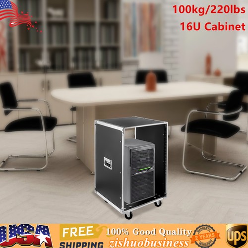 16U Cabinet Rolling Network Rack Audio Studio Video Telecom Equipment ...