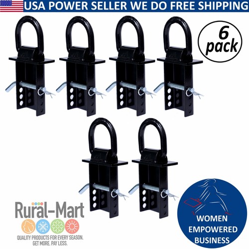 6PK 18,000 lbs Removable D-Ring Stake Pocket Tie Downs for Utility ...