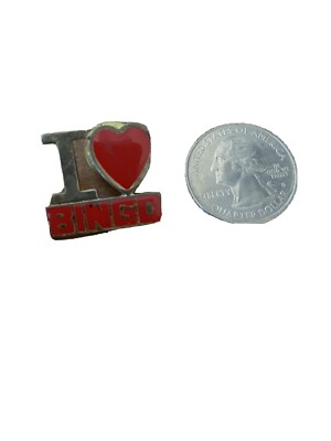 VINTAGE I LOVE BINGO Pin Collectible Pinback - I Heart Bingo Pin Brooch ...