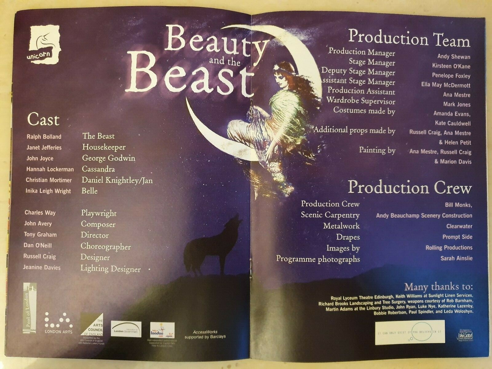 BEAUTY AND THE BEAST RALPH BOLLAND JANET JEFFRIES JOHN JOYCE HANNAH ...