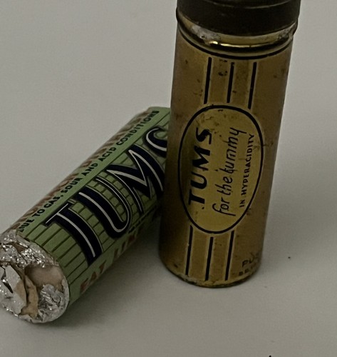 Vintage TUMS Metal Tin Carrying Case With Working Push Bottom | eBay