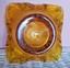 Vintage Bischoff Amber Hand Blown Bubble Glass Ashtray Mid Century ...