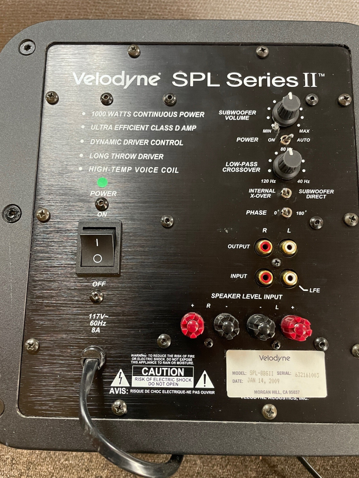 Velodyne SPL Series II 8" Gloss Black Subwoofer | eBay