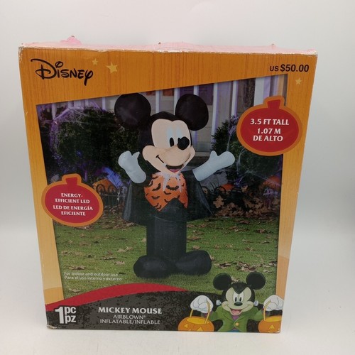 Halloween Disney 3.5 ft Mickey Mouse Vampire Lighted Yard Airblown ...