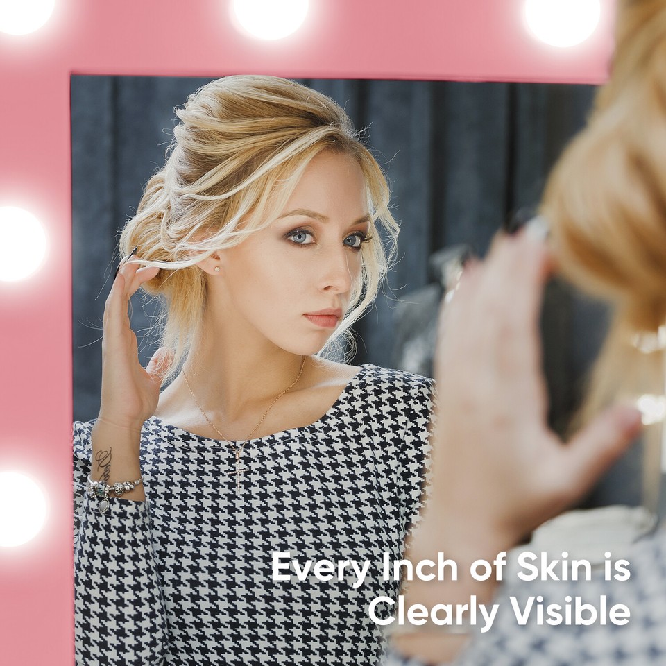 10 LED Makeup Vanity Table Dressing Table w/ Cabinet Dresser Desk Power ...