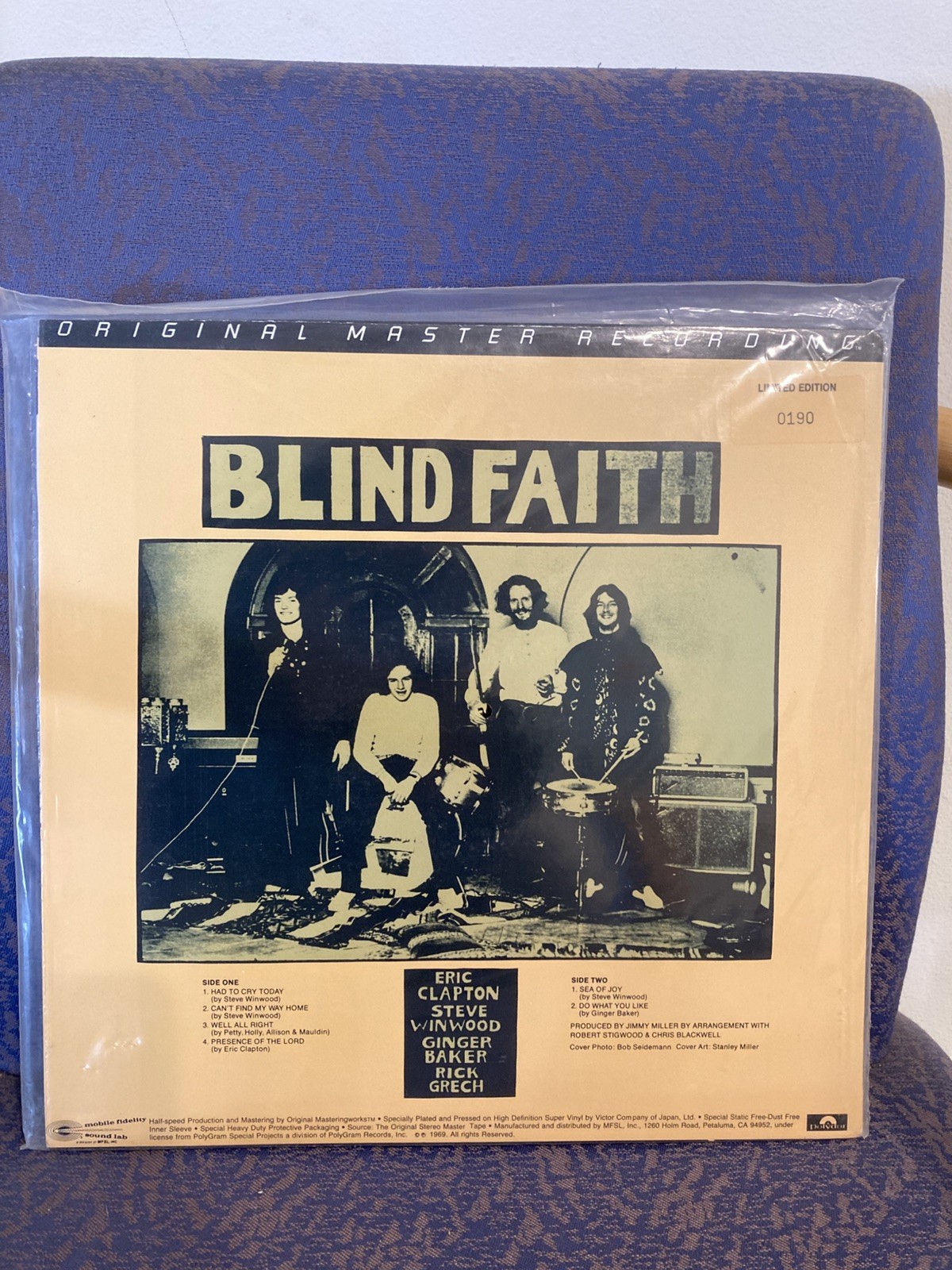 Mobile Fidelity, LP 1-186: Blind Faith, Self-Titled Orig Cover, #190/ ...