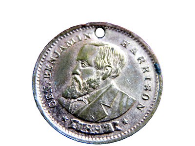 1892 GEN BENJAMIN HARRISON UNLISTED Wm H WANAMAKER MERCHANT TOKEN PHILA ...