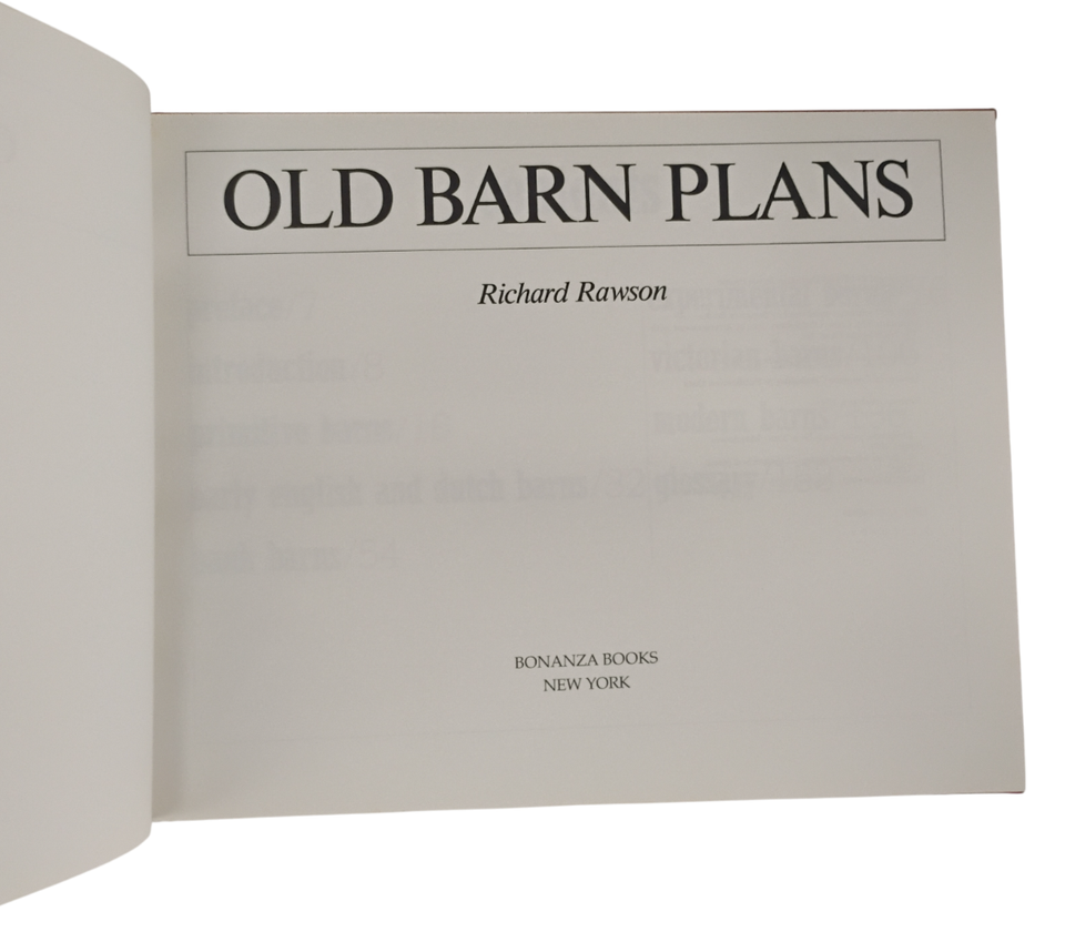 Old Barn Plans by Richard Rawson Hardcover Vintage Farm Book | eBay