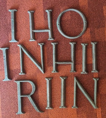 Collection Of 12 Antique Bronze Alphabet Letters, Industrial, patina ...