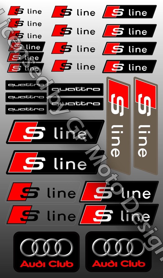 Audi Sport S-line QUATTRO S6 S8 Car Stickers A4 A5 Decals S3 S4 Sport ...