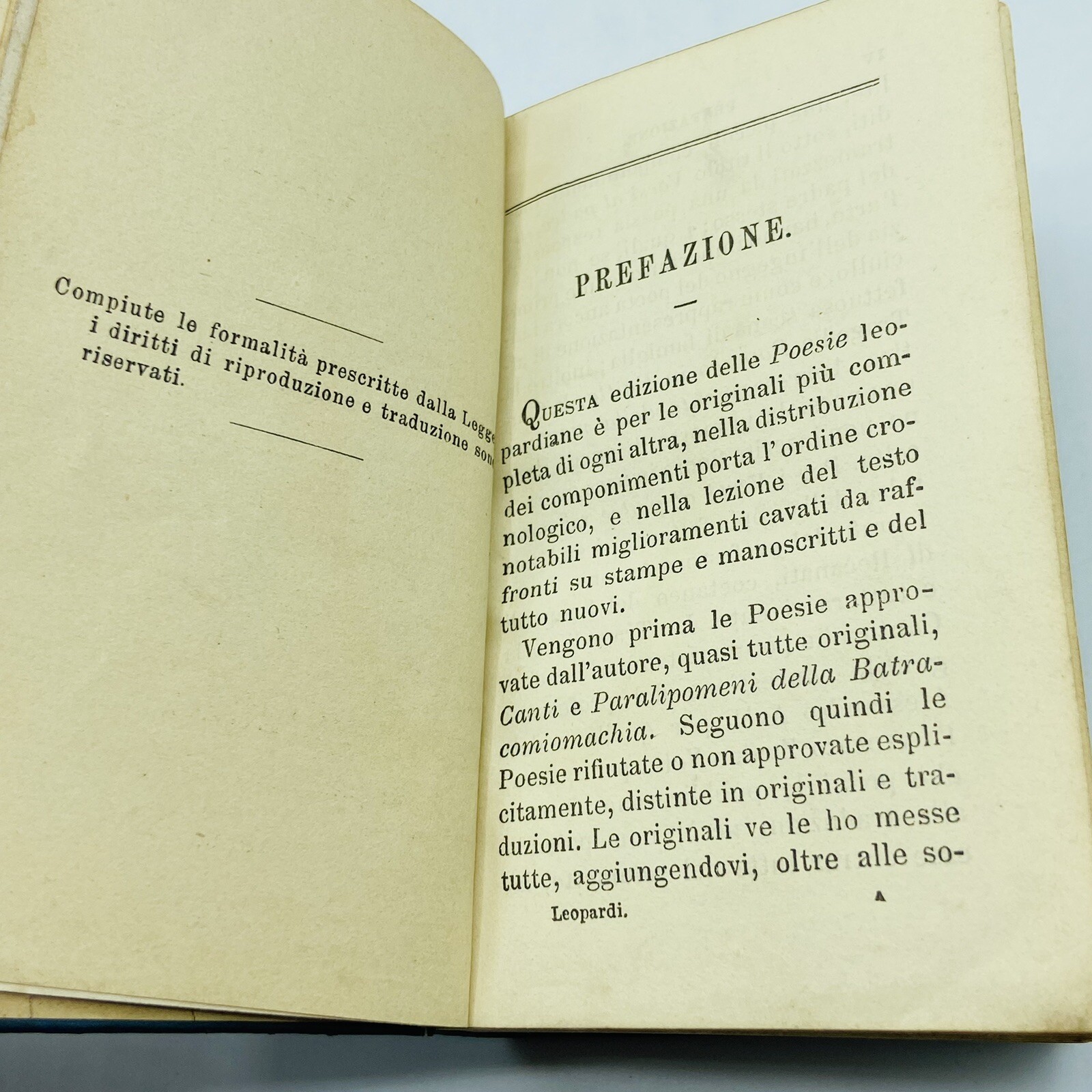 1888 ANTIQUARIAN MINIATURE BOOK POESIE di G. LEOPARDI ITALIAN Pocket | eBay