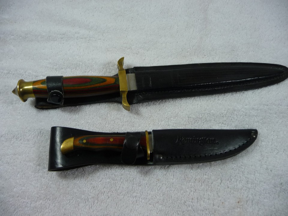 Knives Double Edge Spear Point Dagger Sheath & Remington Fix Blade ...