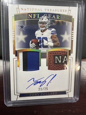 2019 Tony Pollard National Treasures Rookie On Card Auto RPA NFL GEAR ...