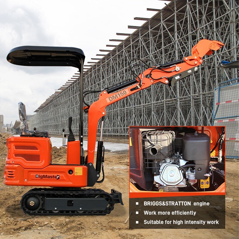 FREE SHIP Mini Excavator 1 Ton Digger 13.5hp Gas Tracked Crawler B&S ...