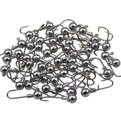 100Pcs Lead Jig Heads Fishing Hooks Crappie Bass Lures Bait Tackle 1/32 ...