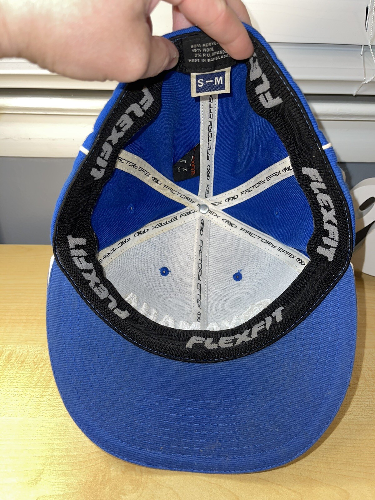 Yamaha RACING Hat Cap Blue Logos Nu-Fit Flex Fit Smal… - Gem