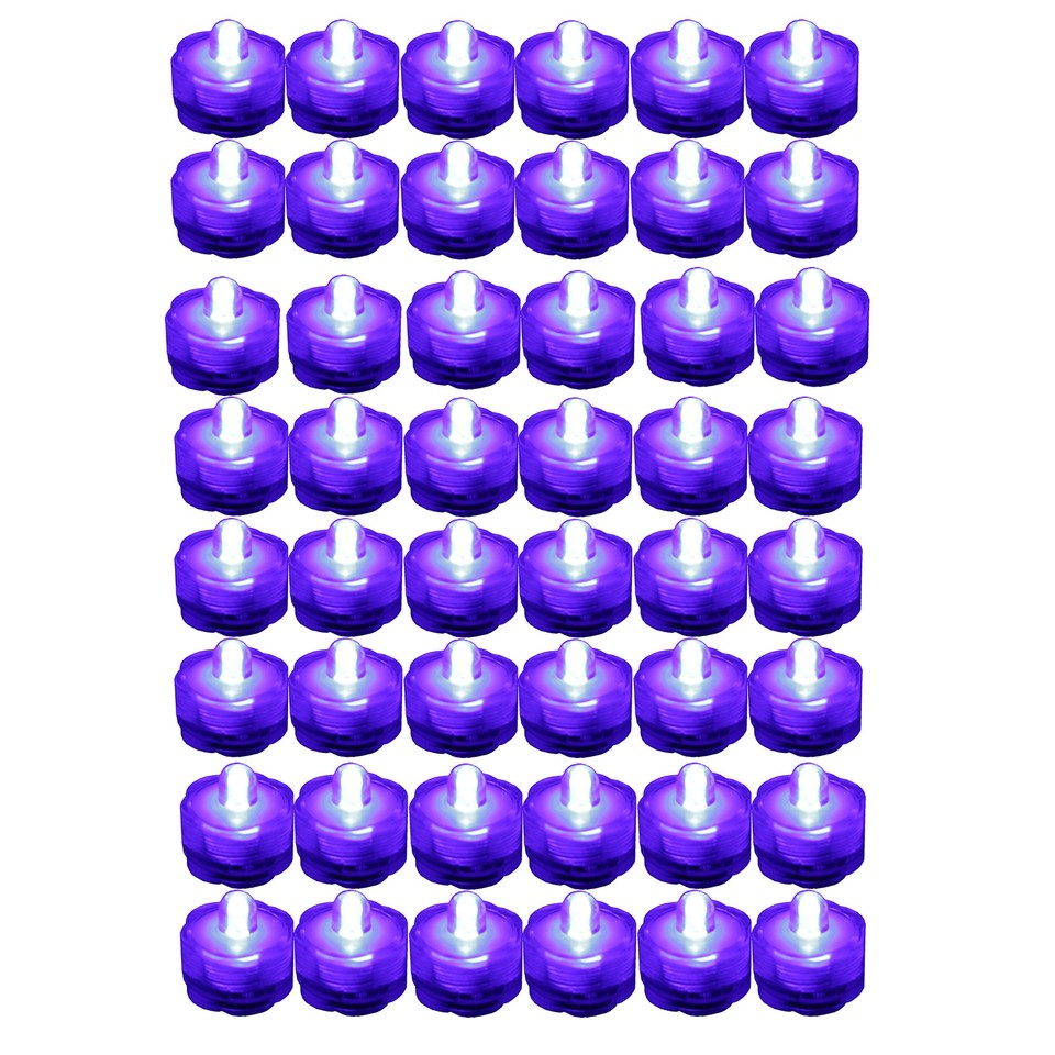 FREE SH ~ 48 Purple Submersible Bright LED tea light~Waterproof | eBay