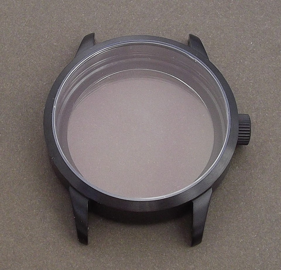 316L ST.STEEL WATCH CASE ETA UNITAS 6497 OR 6498 MOVEMENT PVD BLACK ...