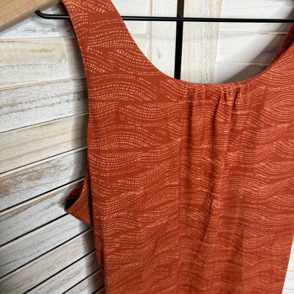 PRANA Women's XL Skypath Tank Dress Orange Back Cut Out Knee Length ...