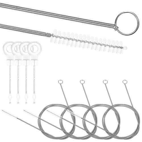 4 Set Pipe Cleaning Brush Drain Sticks Rods Declogger Tool Cleaners ...