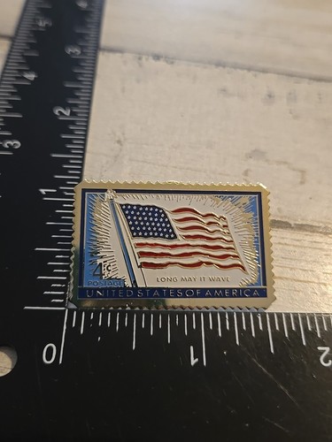 USPS Vintage Long May It Wave 4 cent stamp Postal Hat Lapel Pin J5 | eBay