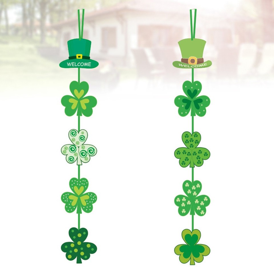 Garden Party Decorations Green Leaves Wreath Patricks Day Hanging ...