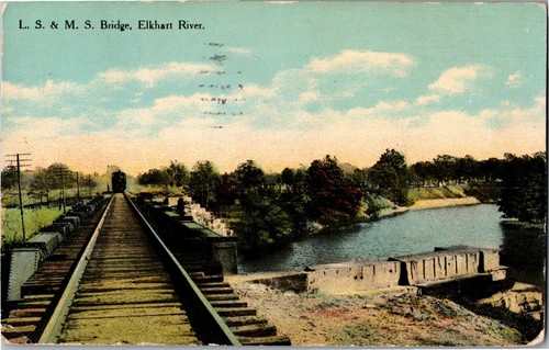 Lake Shore & Michigan Southern Bridge Over Elkhart River IN Vintage ...