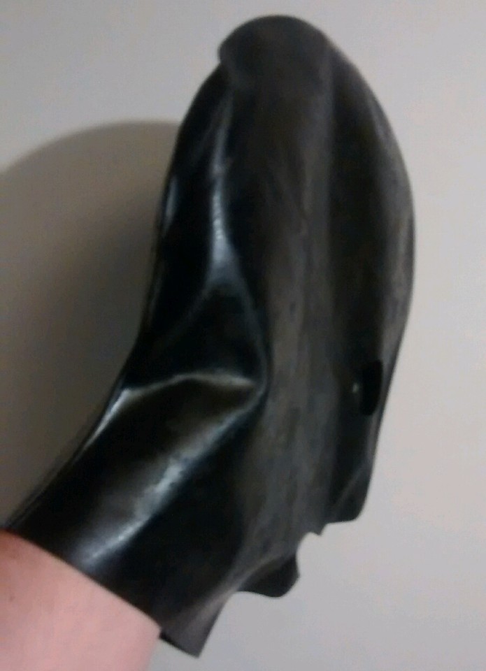 Black Latex Rubber Hood Mask Non Zipper Pull On Back Natural Rubber ...