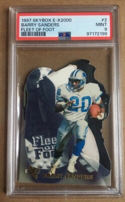 Barry Sanders Fleet Of Foot Die-Cut 1997 Skybox E-X2000 PSA 9 LOW POP ...