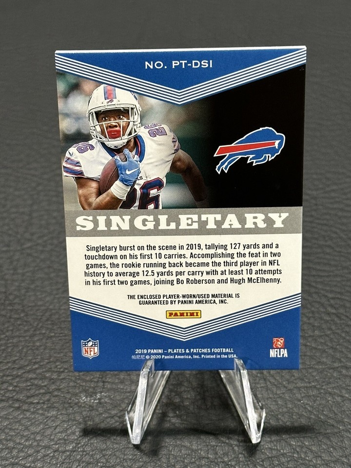 2019 Panini Plates & Patches Devin Singletary RC 3 Patch Trio /99 4 ...