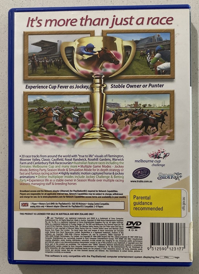 Melbourne Cup Challenge PlayStation 2 PS2 Game Complete Manual VGC PAL ...