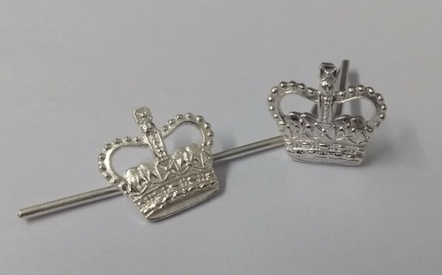 Military Rank Crown 3/8" Dead Silver Officers Insignia Wire Fitment X2 ...