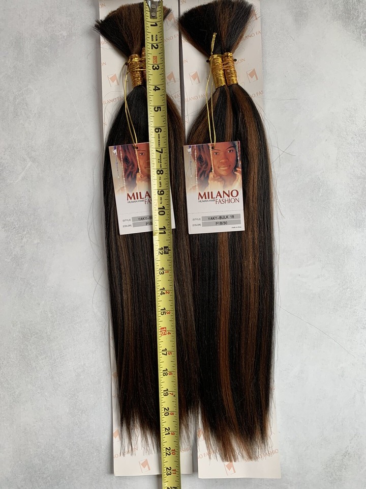 Human Hair Blended for Braiding, Yaky Bulk 2-Pack Bundle Deal, 20" Long ...