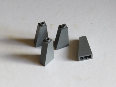 LEGO 4 x Dark Bluish Grey Slope 75 2 x 1 x 3 - Hollow Stud 4460b new ...