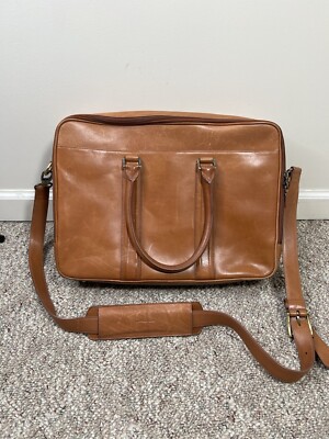 Levenger By Tusting Leather Briefcase With Shoulder Strap | eBay