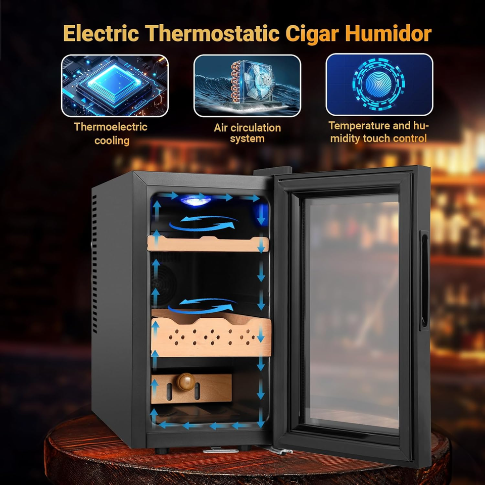 Electric Humidor, 25L 200 Counts Large Capacity,Thermostatic Electric ...