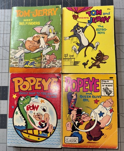 Big Little 12 Book Lot Flip-It Cartoons Bugs Bunny Road Runner Popeye ...