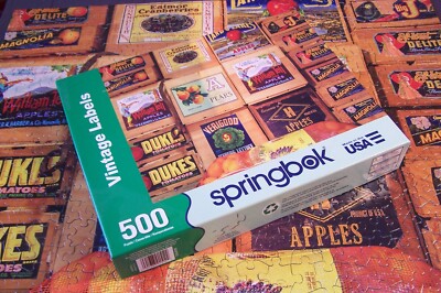 COMPLETE Springbok VINTAGE LABELS Jigsaw pzl. 500+ pcs VGC Vintage ...