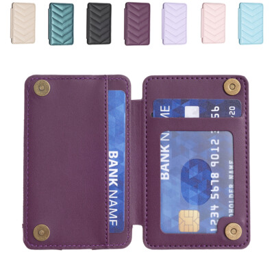 Luxury Leather Flip Credit Card Wallet Pouch Stick-On Cell Phone ...
