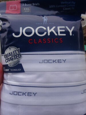 JOCKEY Boxer Briefs Mens XXL Stay New Classics Vertical Fly 3 Pack ...