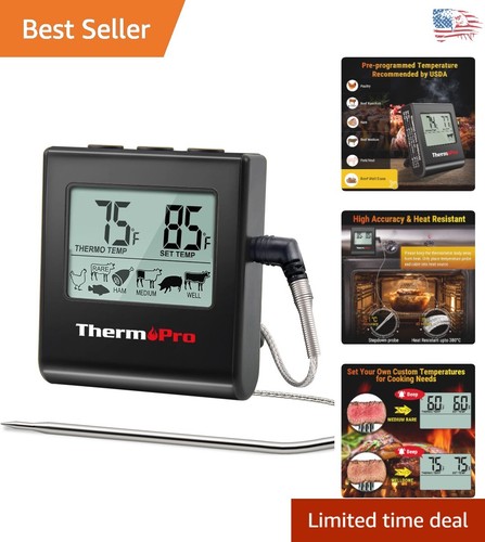 Fast Reading Digital Meat Thermometer with Timer for Cooking & Grilling ...