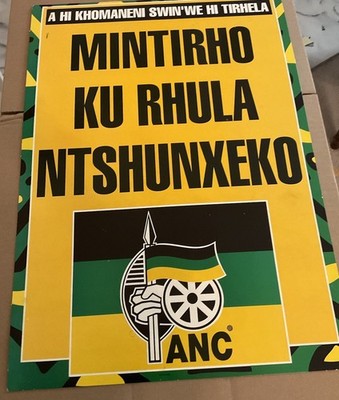 Vintage Original ANC Campaign Poster South Africa 1994 Anti Apartheid ...