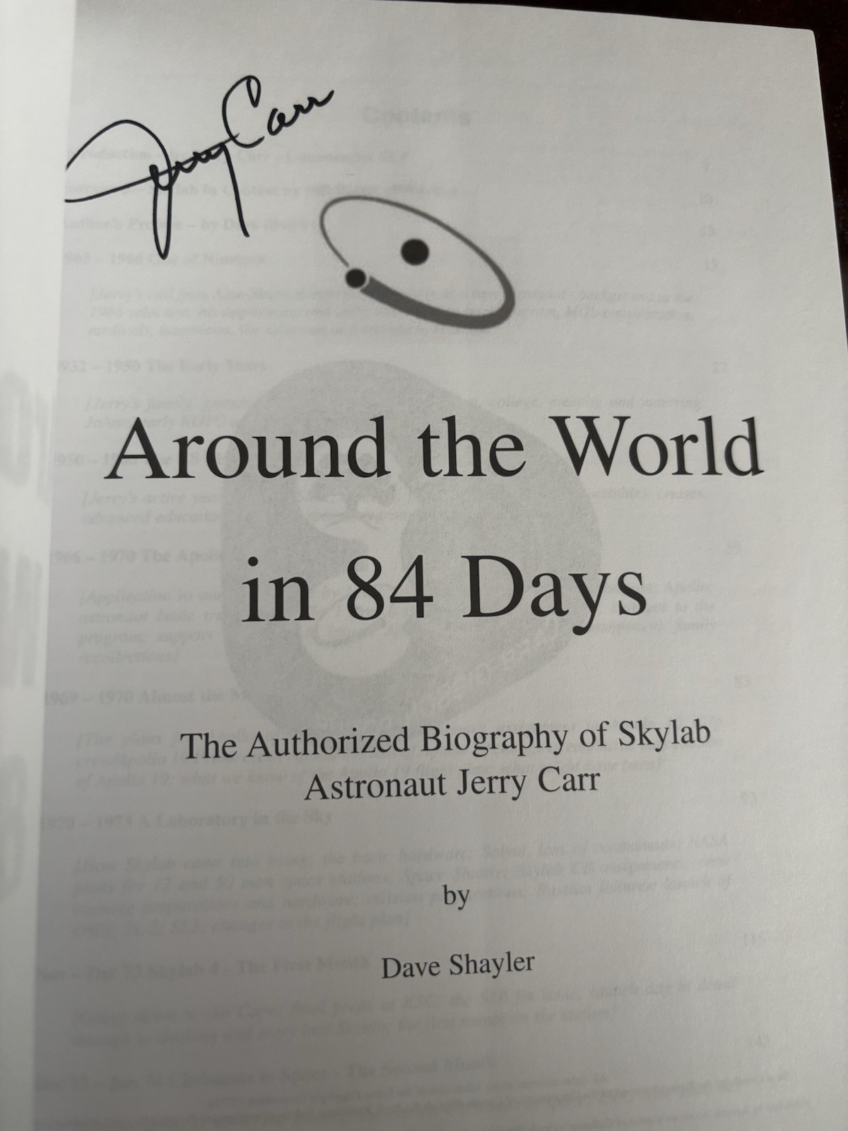 Jerry Carr Signed Book Astronaut Skylab NASA Around The World 84 Days ...