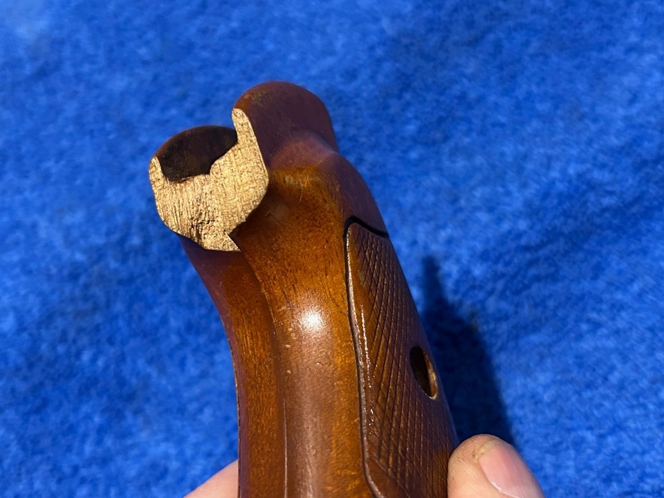 S&W K Frame Square butt Revolver used grips w screw Smith & Wesson Wood ...
