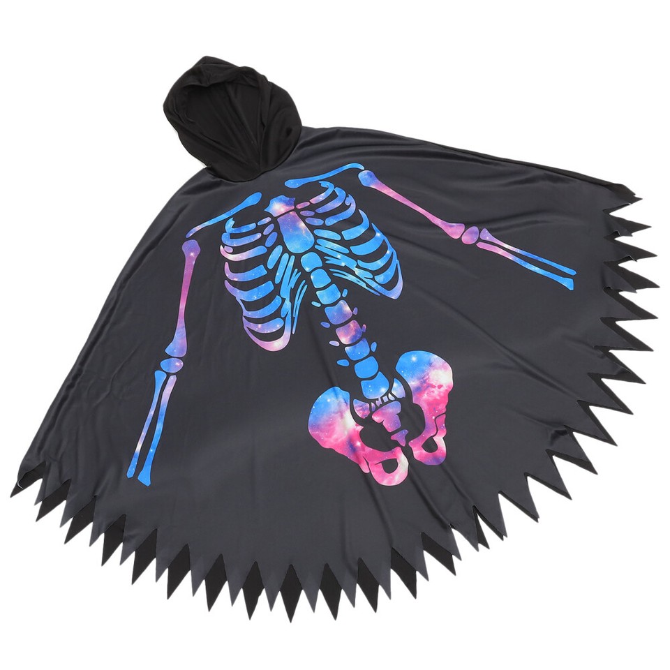 Skeleton Cloak Child Halloween Costume Hooded Cape Adult Cosplay | eBay UK