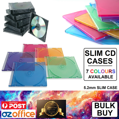 5mm Slim CD Jewel Cases Slimline CD Case Single Disc BLACK and MIXED COLOUR | eBay Australia