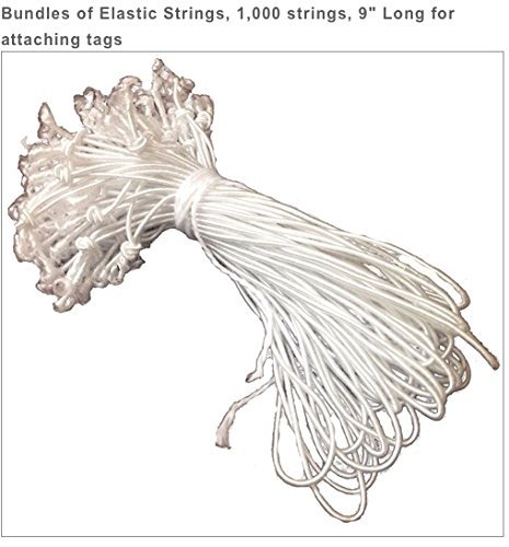 BUNDLE OF ELASTIC STRING, 1000 STRINGS, 9" LONG FOR ATTACHING TAGS | eBay