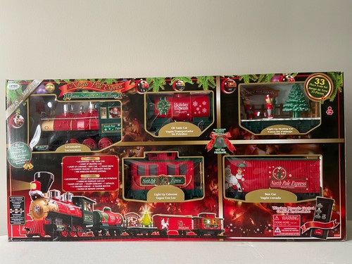 Eztec North Pole Express Train Set Christmas Wireless Remote Musical 33 ...